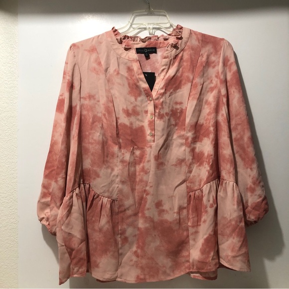 Fred David | Tops | Fred David Blouse Woman 2x Peach Dye Chiffon ...